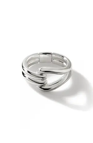 John Hardy Sterling Surf Link Ring - Silver