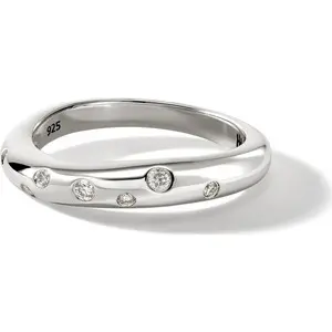 John Hardy Surf Diamond Band Ring - Silver