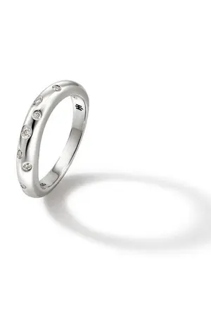John Hardy Surf Diamond Band Ring - Silver