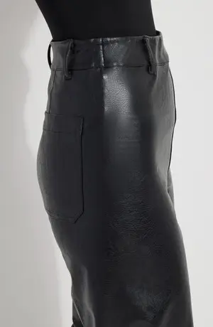 Lyssé High-waisted Faux Leather Wide Leg Trousers - Kohl Black