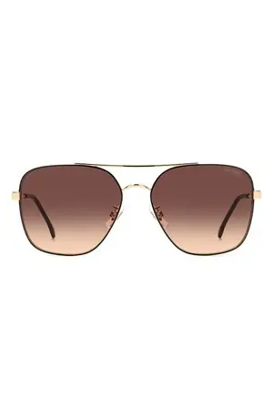 Carrera Eyewear 60mm Gradient Square Sunglasses - Black Gold/brown Orange