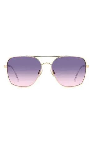 Carrera Eyewear 60mm Gradient Square Sunglasses - Gold Crystal/ Mauve Pink
