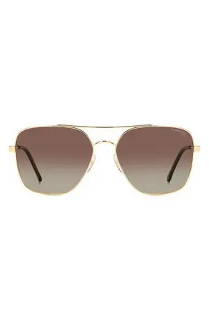 Carrera Eyewear 60mm Gradient Square Sunglasses - Gold Havana/brown Polar