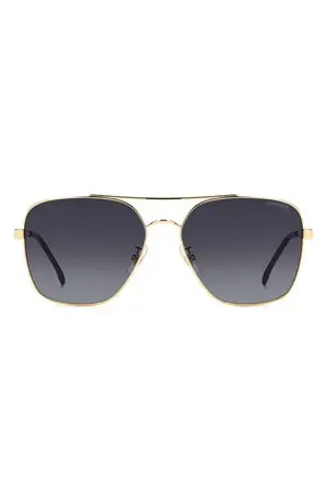 Carrera Eyewear 60mm Gradient Square Sunglasses - Gold/grey Shaded