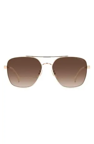 Carrera Eyewear 60mm Gradient Square Sunglasses - White Copper Gold/brown