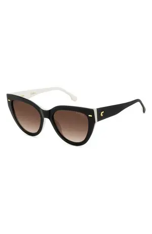 Carrera Eyewear Cat Eye Sunglasses - Black White/brown Gradient