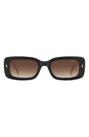 Carrera Eyewear Carrera Eyewear 53mm Gradient Rectangular Sunglasses Black Beige/ Brown Gradient