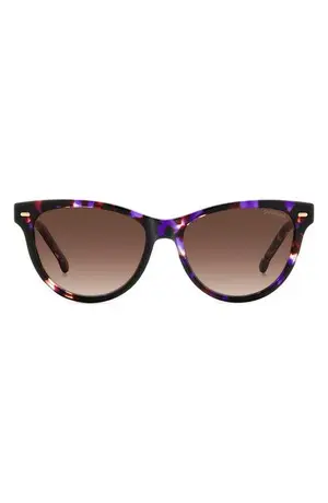 Carrera Eyewear Carrera Eyewear 54mm Cat Eye Sunglasses Violet Havana/ Brown Gradient