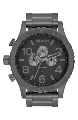 Nixon 51-30 Chronograph Bracelet Watch - All Gunmetal