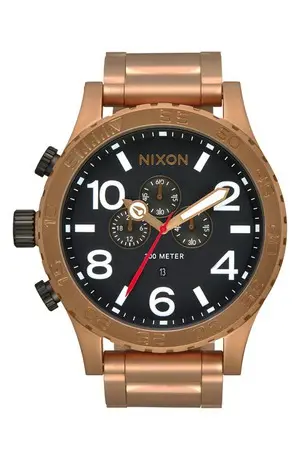 Nixon 51-30 Chronograph Bracelet Watch - Bronze/black