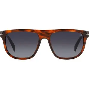 DB EYEWEAR BY DAVID BECKHAM David Beckham Eyewear 56mm Square Sunglasses Brown Horn