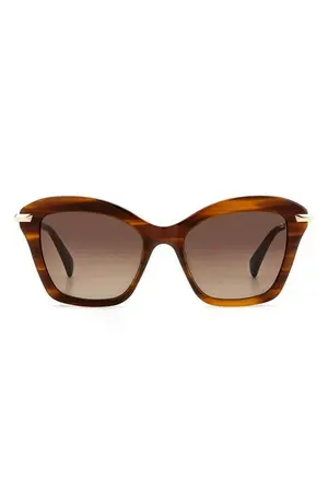 Rag & Bone 53mm Cat Eye Sunglasses - Brown Horn/Brown  display picture 2