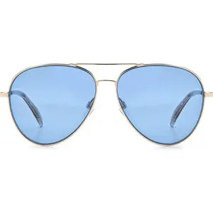 Rag & Bone Aviator Sunglasses - Gold Beige/ Blue