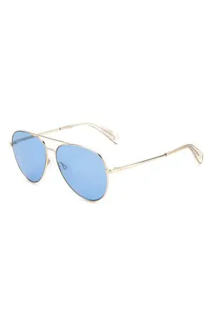 Rag & Bone Aviator Sunglasses - Gold Beige/ Blue