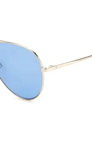 Rag & Bone Aviator Sunglasses - Gold Beige/ Blue