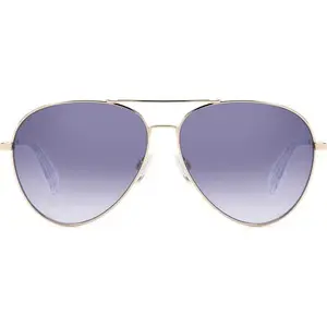 Rag & Bone Rag & Bone Aviator Sunglasses Gold/ Grey Ms Silver