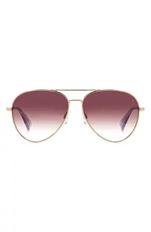Rag & Bone Rag & Bone Aviator Sunglasses Red Gold/burgundy Shaded