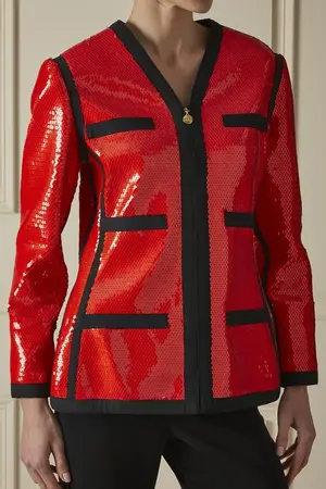 Chanel Sequined Zip Blazer