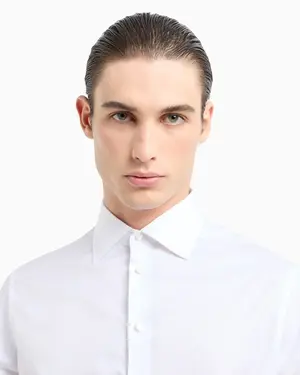 Giorgio Armani Regular-fit Shiny-effect Cotton Shirt