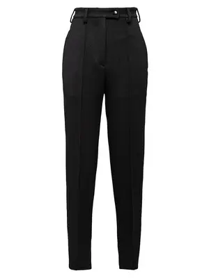 Prada Women's Stretch Natté Pants - Grey  - Black