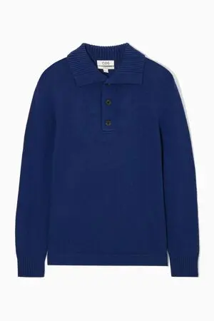 Cos Wool And Cashmere Polo Shirt - Blue | Editorialist