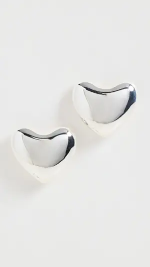 ANNIKA INEZ Small Voluptuous Heart Earrings - Silver