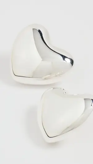 ANNIKA INEZ Small Voluptuous Heart Earrings - Silver