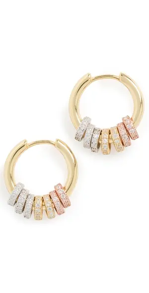 Shashi Gaia Pave Hoop Earrings - Gold