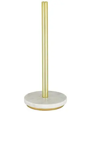 HAWKINS NEW YORK Simple Marble + Brass Paper Towel Holder In Metallic Gold - N,a