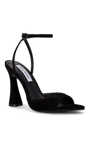 Steve Madden Beki Ankle Strap Heel - Black Nubuck
