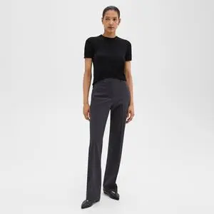 Theory Flared Good Wool Pant - Charcoal Melange