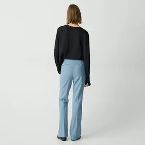 Theory Flared Good Wool Pant - Stone Blue