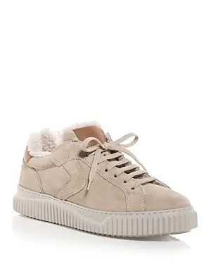 VOILE BLANCHE Voile Blanche Women's Lipari Shearling Low Top Sneakers Beige