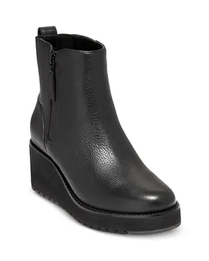 Cole Haan Almond Toe Wedge Heel Booties