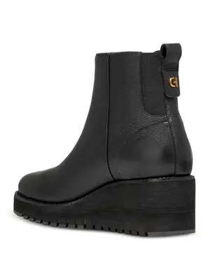 Cole Haan Almond Toe Wedge Heel Booties