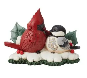JIM SHORE Enesco Hg Cardinal & Chickadee Fig - One-color