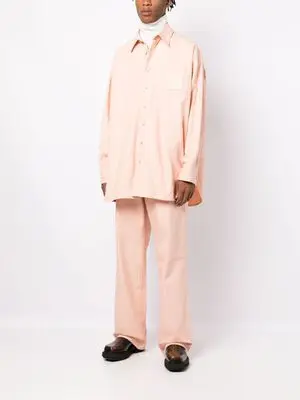Raf Simons Logo-patch Cotton Shirt - Pink