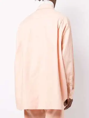 Raf Simons Logo-patch Cotton Shirt - Pink
