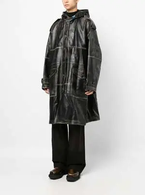 Mihara Yasuhiro Faux-leather Coat