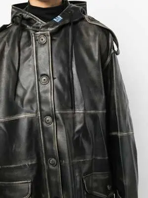 Mihara Yasuhiro Faux-leather Coat