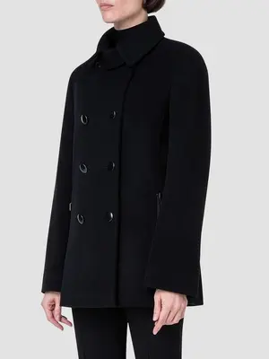 Akris Double-breasted Wool-blend Pea Coat - Black