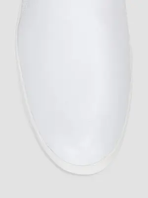 Vince Warren Leather Platform Slip-on Sneakers - Plaster