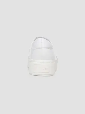 Vince Warren Leather Platform Slip-on Sneakers - Plaster