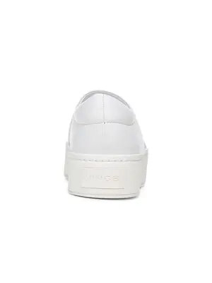 Vince Warren Leather Platform Slip-on Sneakers - Plaster