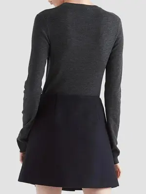 Prada Superfine Wool Crew-neck Sweater - Grey