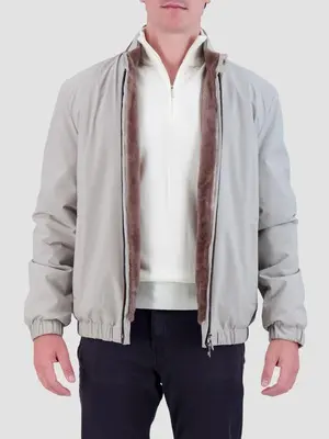 Gorski Fabric Jacket With Shearling Lamb Lining