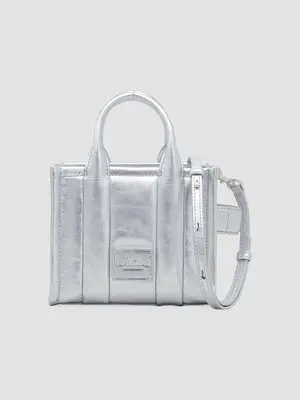 Marc Jacobs The Metallic Leather Tote Bag Silver