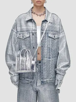Marc Jacobs The Metallic Leather Tote Bag - Silver