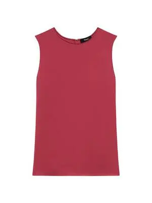 Theory Sleeveless Silk Top Deep Rose
