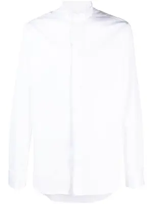Canali Long-sleeved Cotton Shirt - White